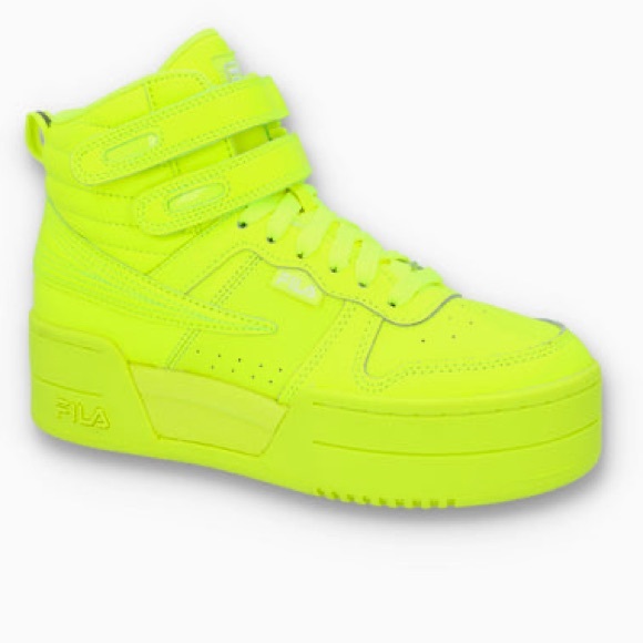 Fila | Shoes | Fila Lifted Doble Stacked F4 High Tops Leather Neon ...